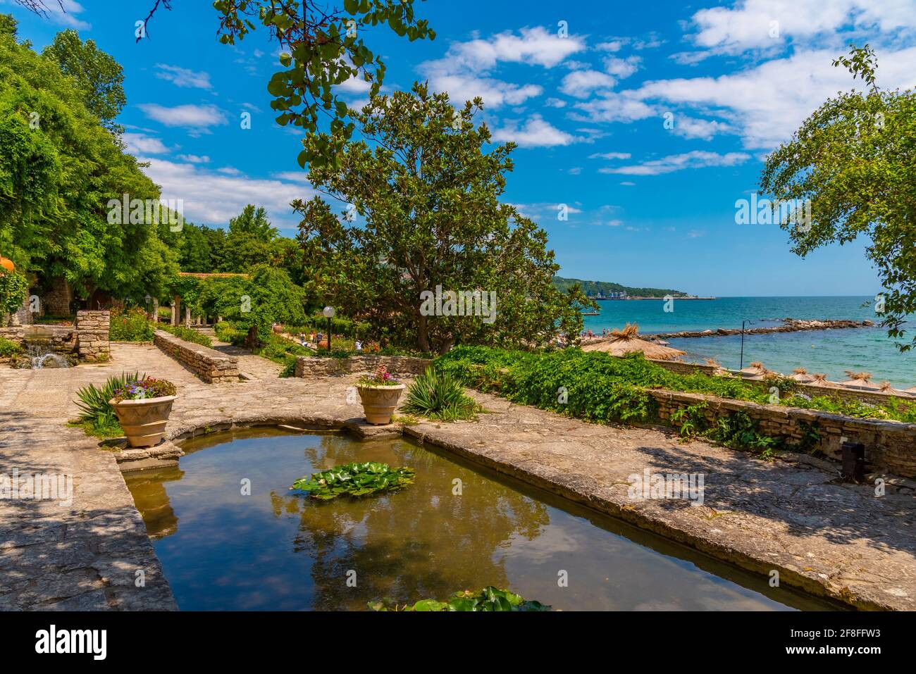 Rose garden at botanical garden of Balchik palace in Bulgaria Stock ...