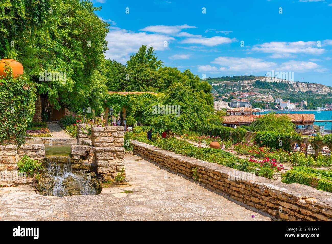 Rose garden at botanical garden of Balchik palace in Bulgaria Stock ...