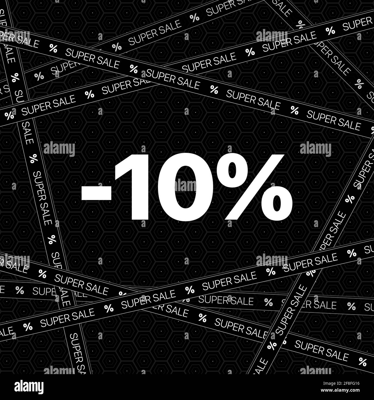 10 Percent Discount Black Background With Super Sale Tapes. Vector ...