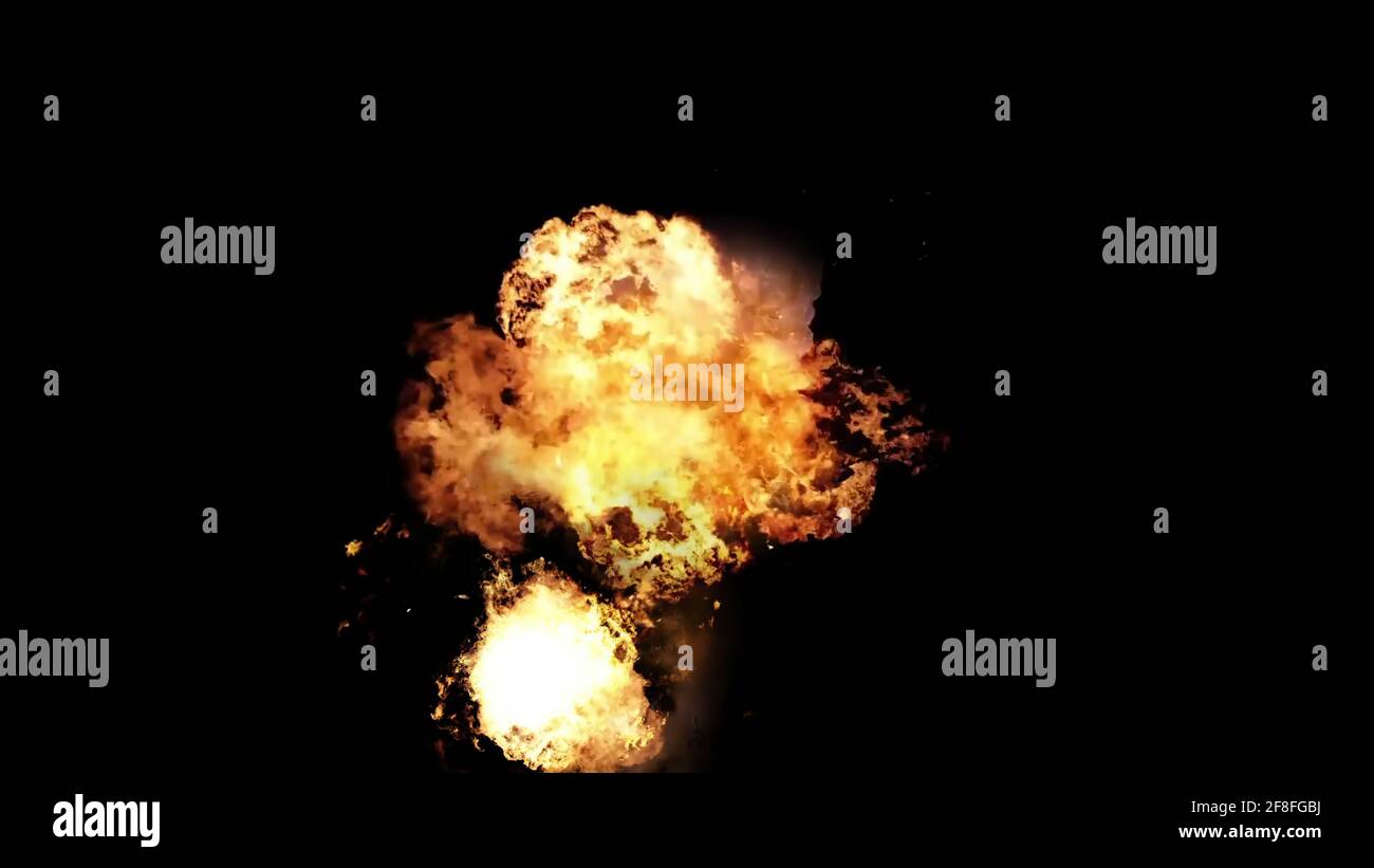 Fire ball on black Background Stock Photo - Alamy