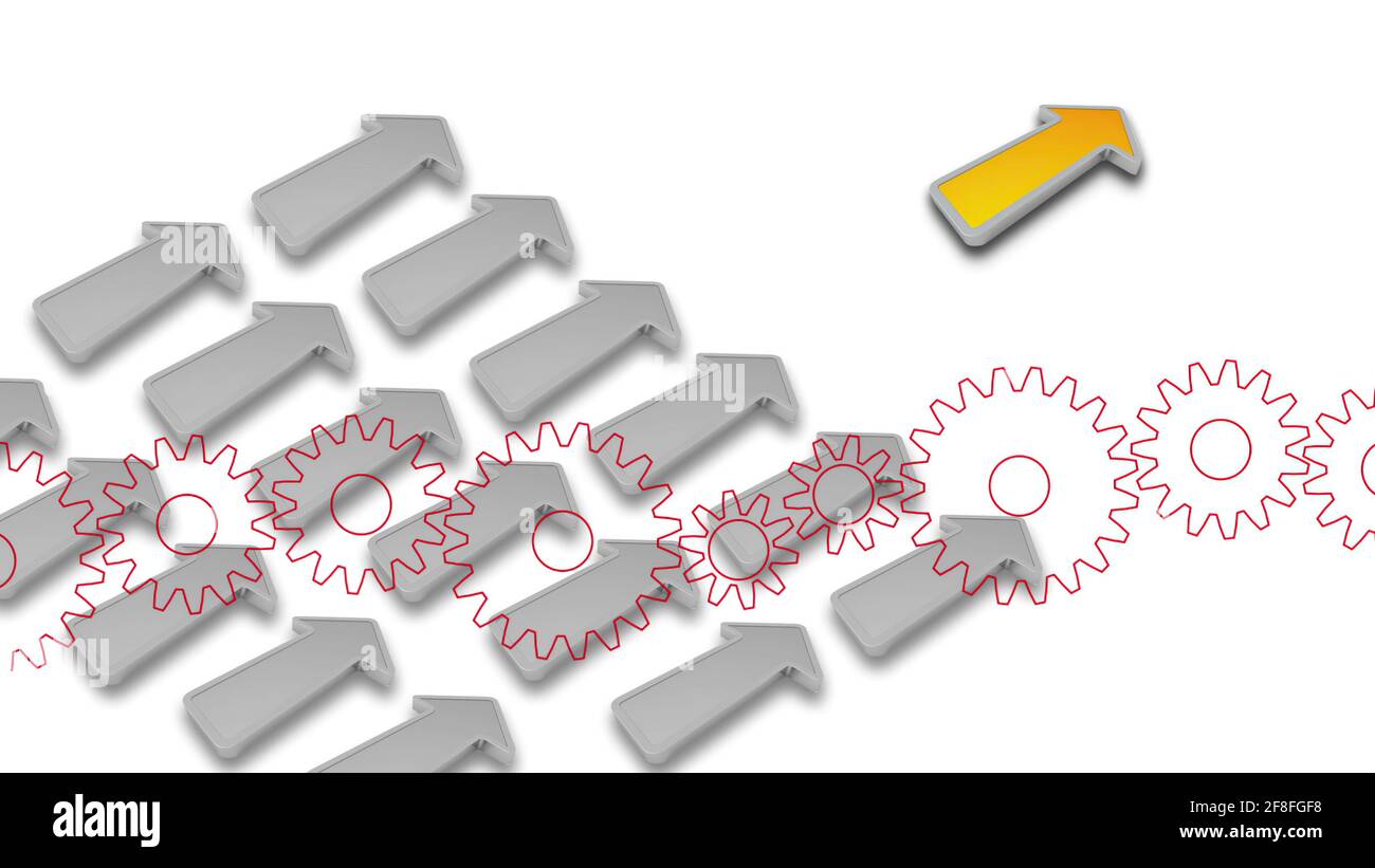 illustration of arrow leader concept and Kinetic Typography Stock Photo ...