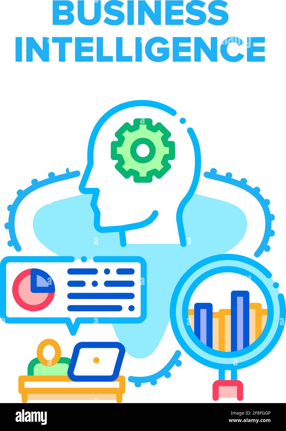 Business Intelligence Process Vector Concept Color Stock Vector Image ...