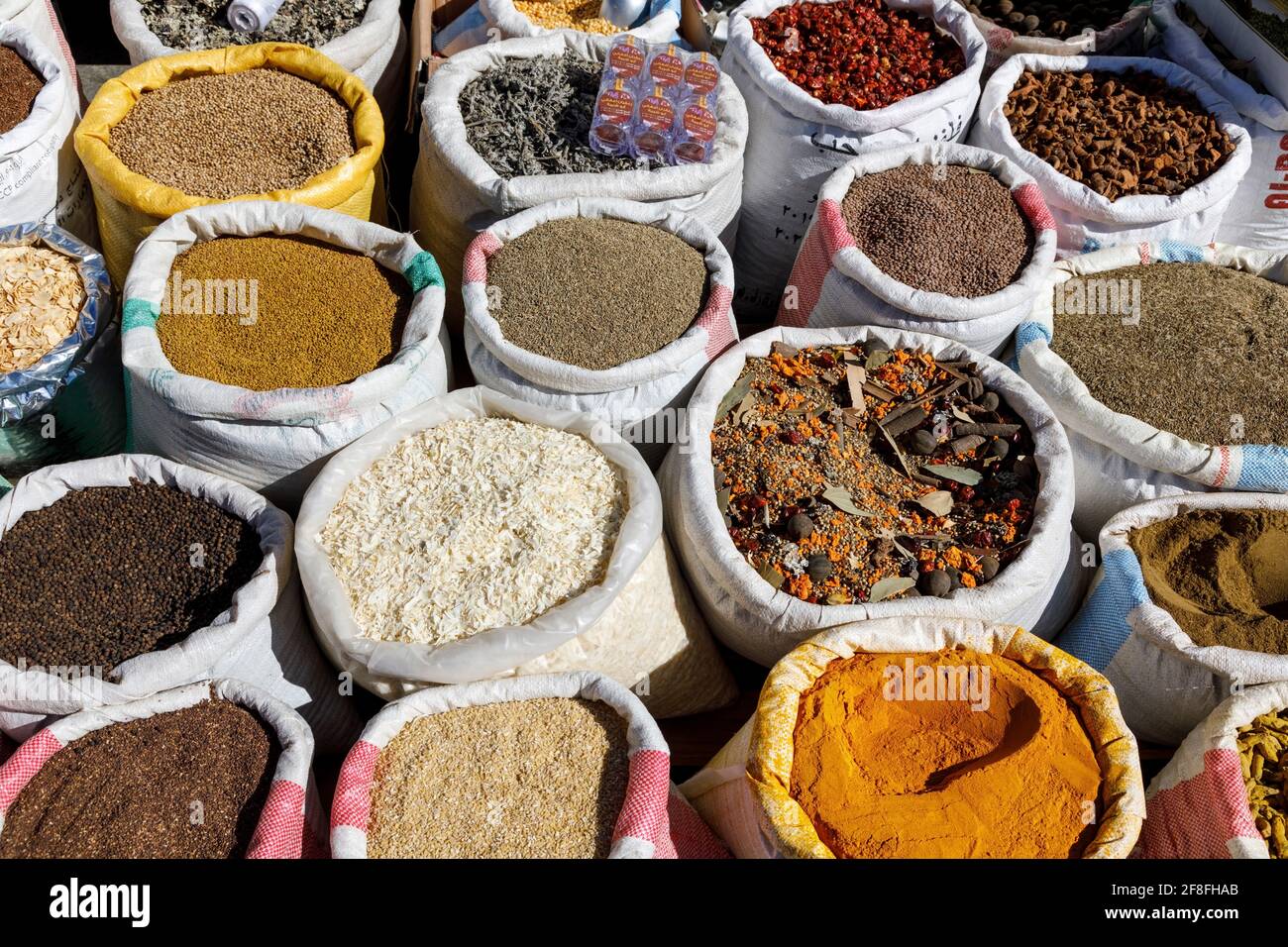 Abha, Saudi Arabia, February 25 2020: Close-up of spices being sold in ...