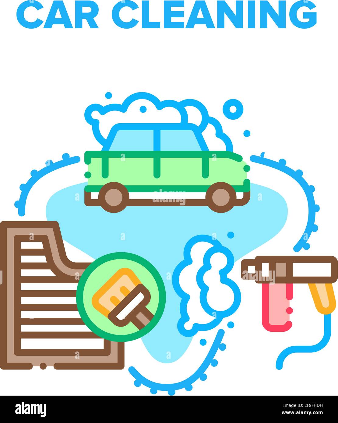 Car Cleaning Vector Concept Color Illustration Stock Vector Image & Art ...