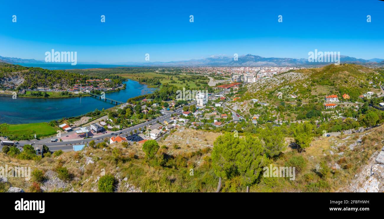 Aerial view of Shkoder from Rozafa castle in Albania Stock Photo - Alamy