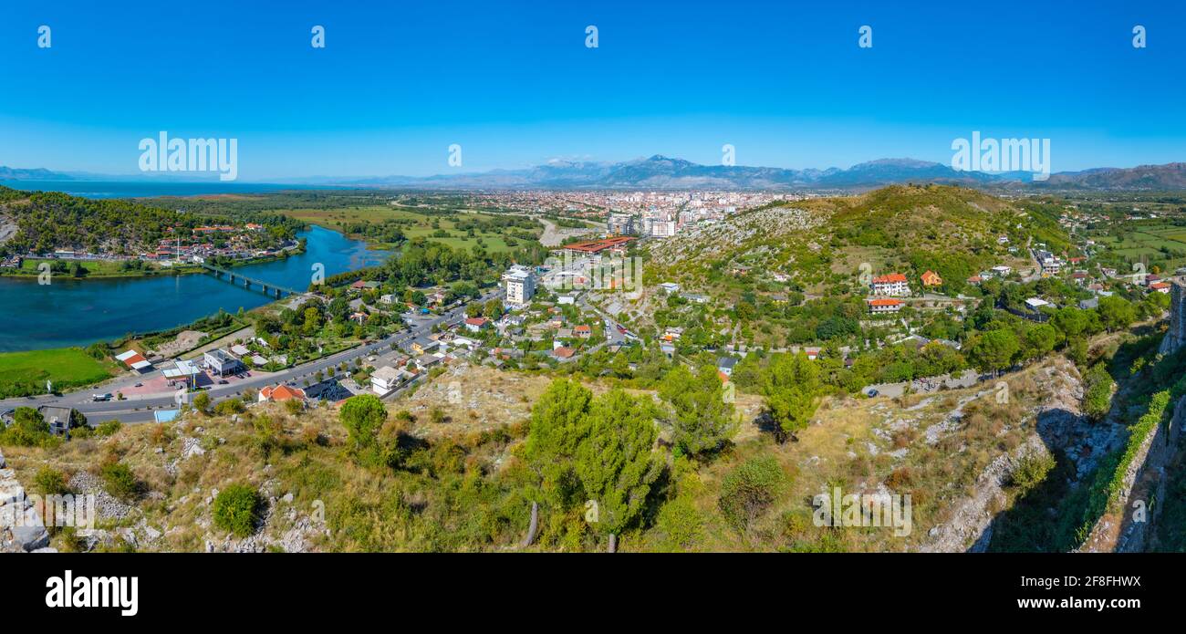Aerial view of Shkoder from Rozafa castle in Albania Stock Photo - Alamy