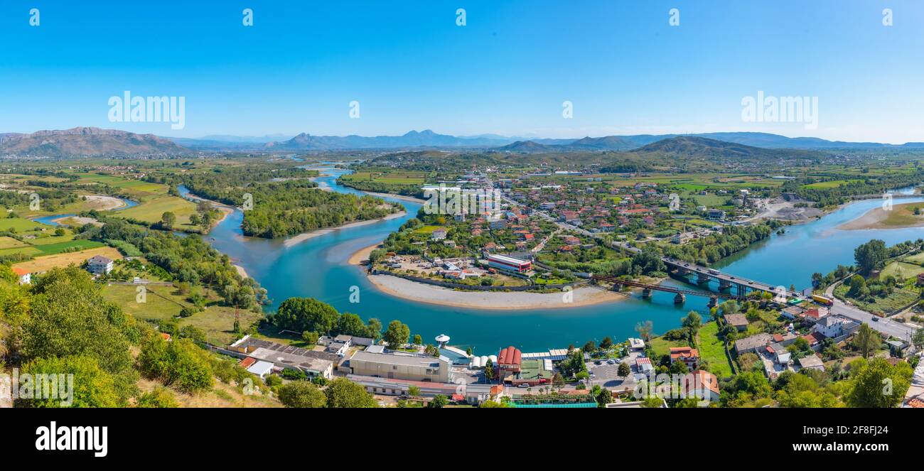Aerial view of Shkoder from Rozafa castle in Albania Stock Photo - Alamy