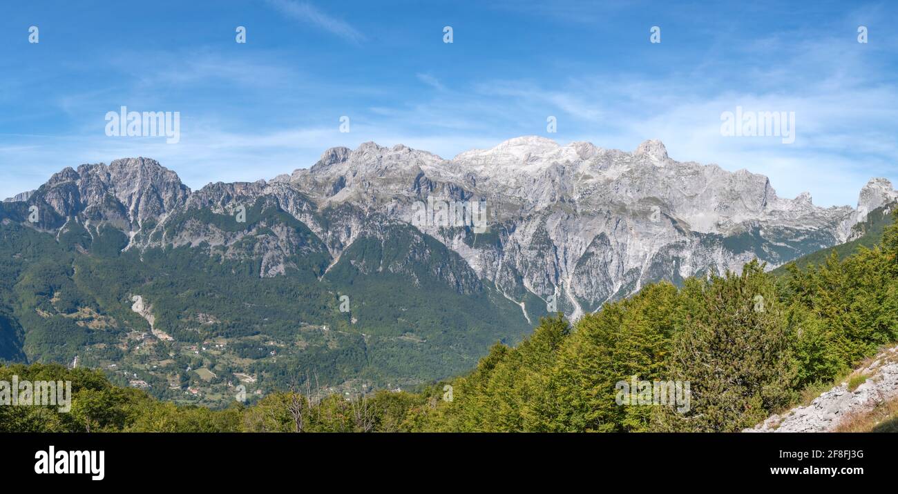 Aerial view of Theth valley in Albania Stock Photo - Alamy