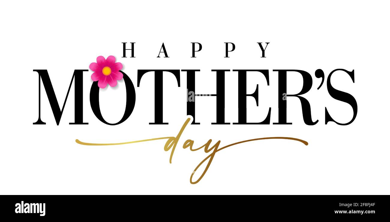 Happy Mothers day banner with golden calligraphy. Elegant quote for ...