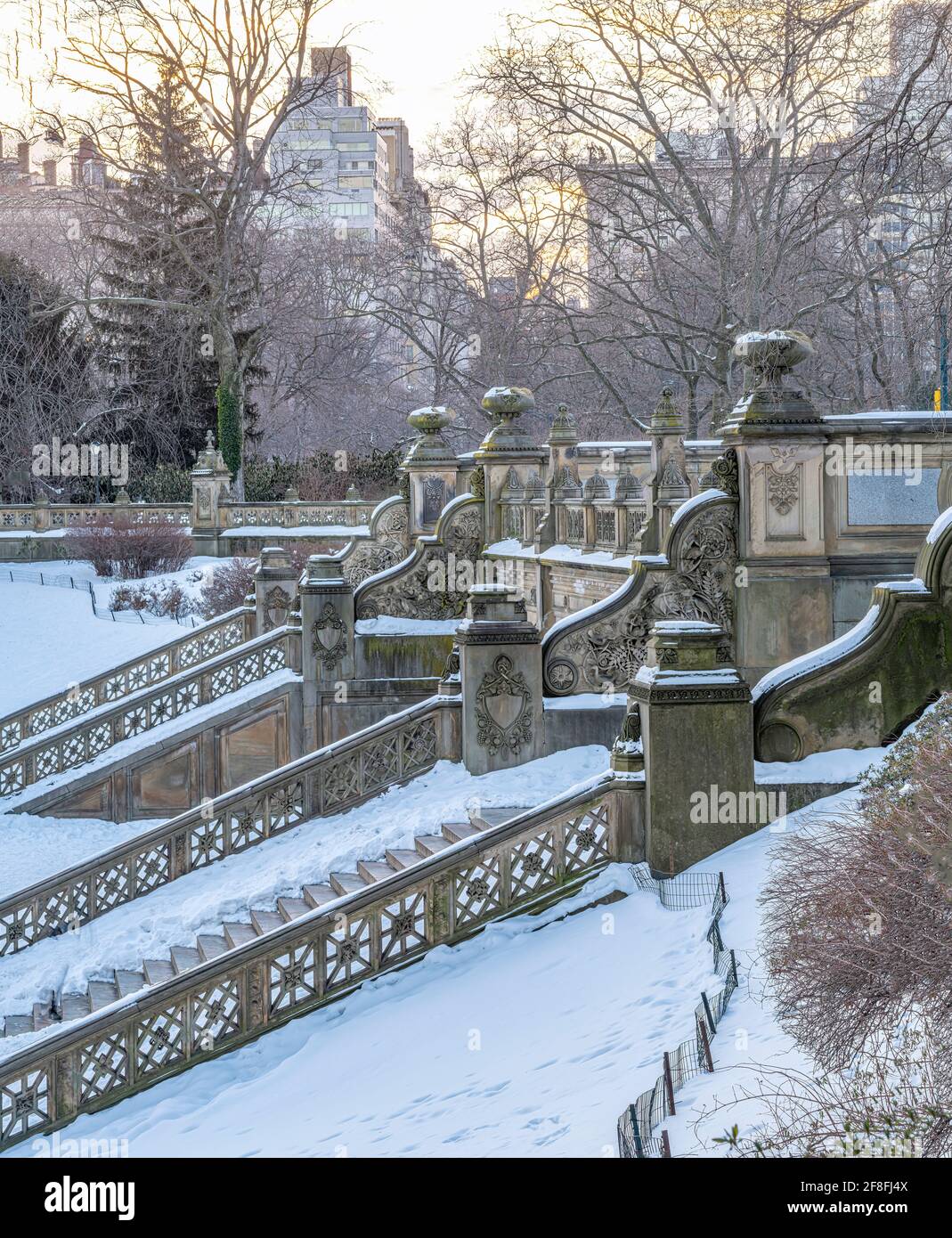 Bethesda Terrace and Fountain are two architectural features ...