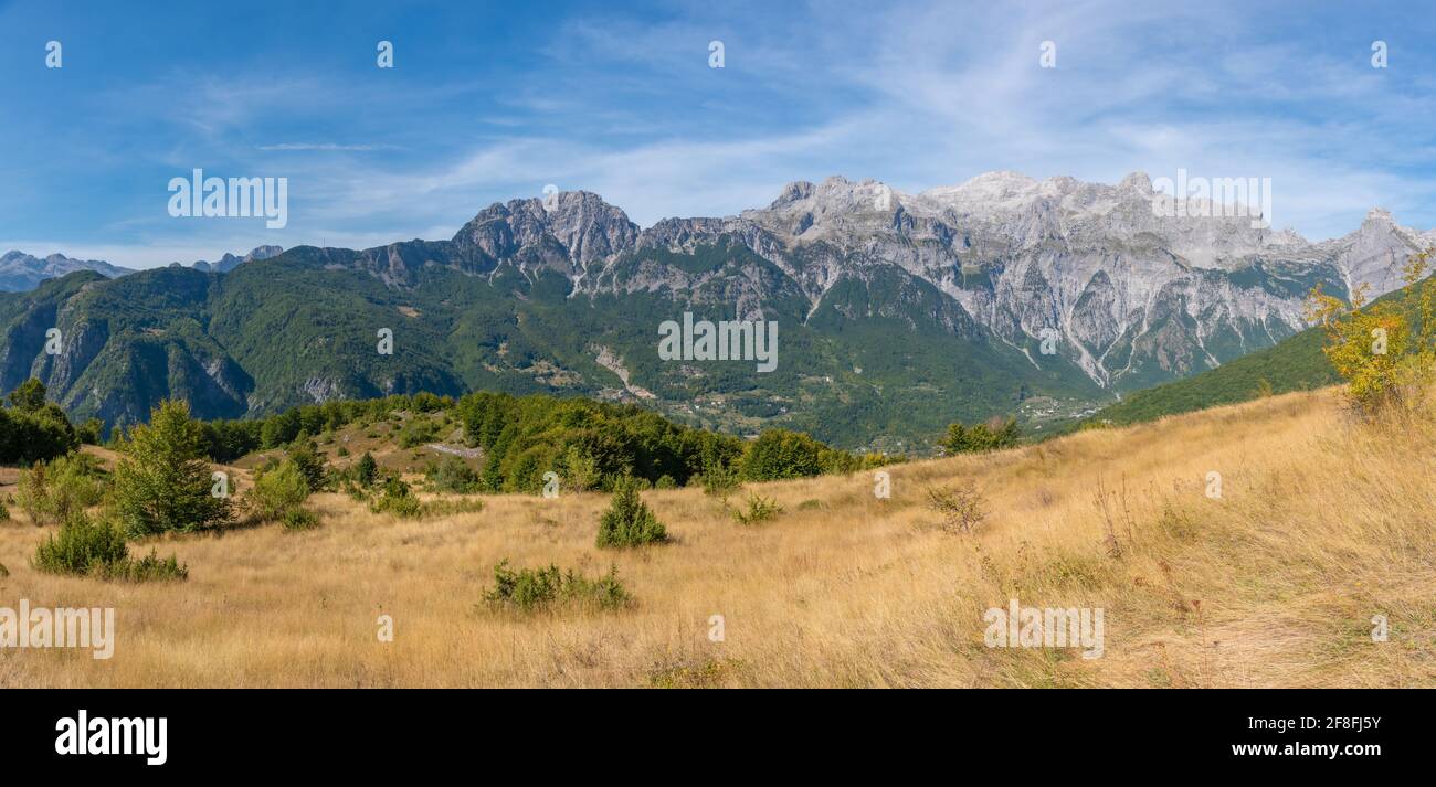 Beautiful landscape of Accursed Mountains viewed from Valbona-Theth ...