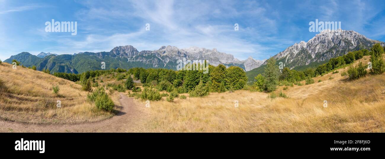 Beautiful landscape of Accursed Mountains viewed from Valbona-Theth ...