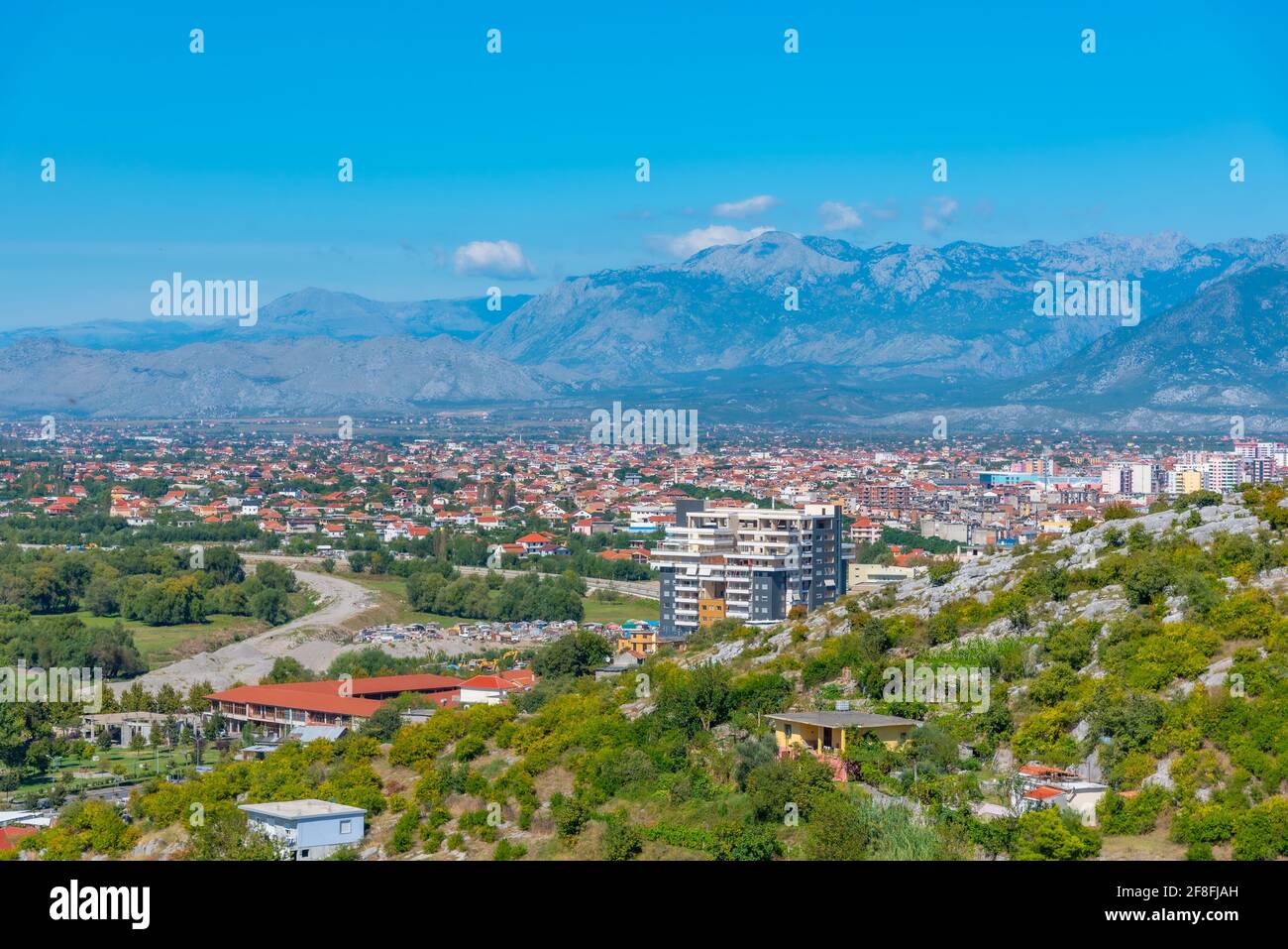 Aerial view of Shkoder from Rozafa castle in Albania Stock Photo - Alamy