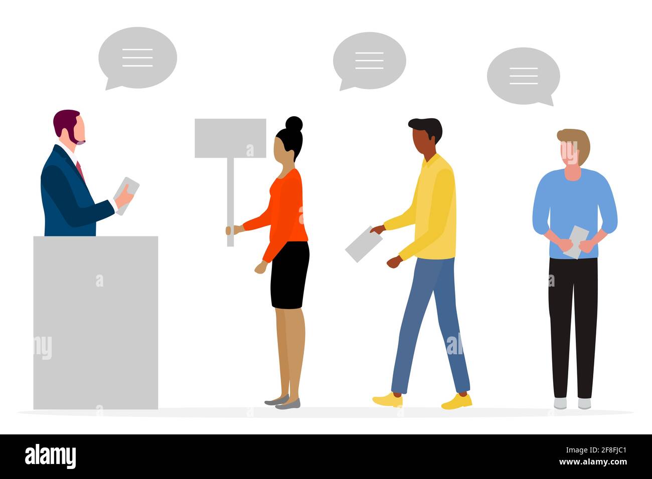 Pre-election rally Voting People Election campaign Vector illustration ...