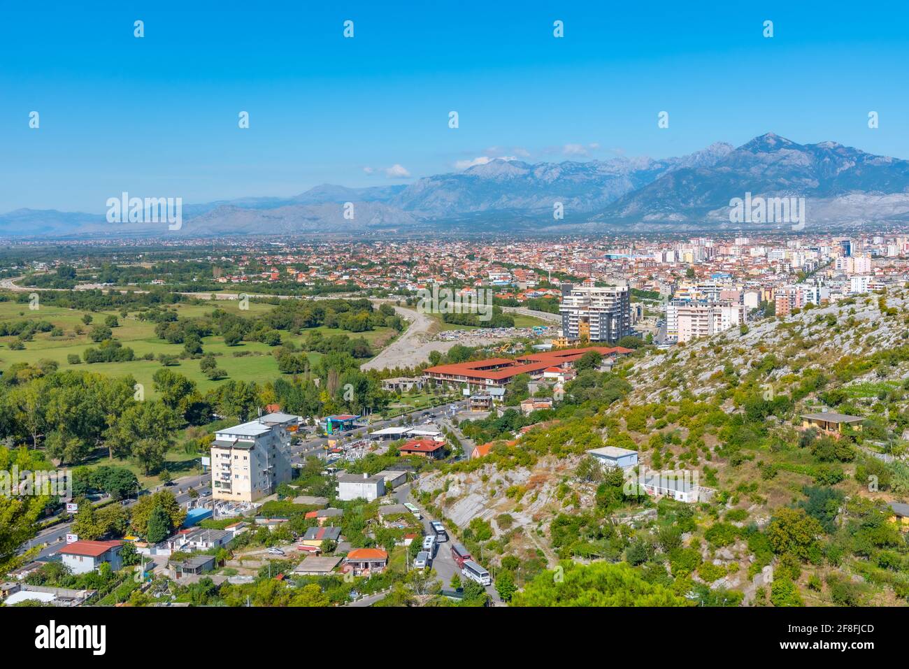 Aerial view of Shkoder from Rozafa castle in Albania Stock Photo - Alamy