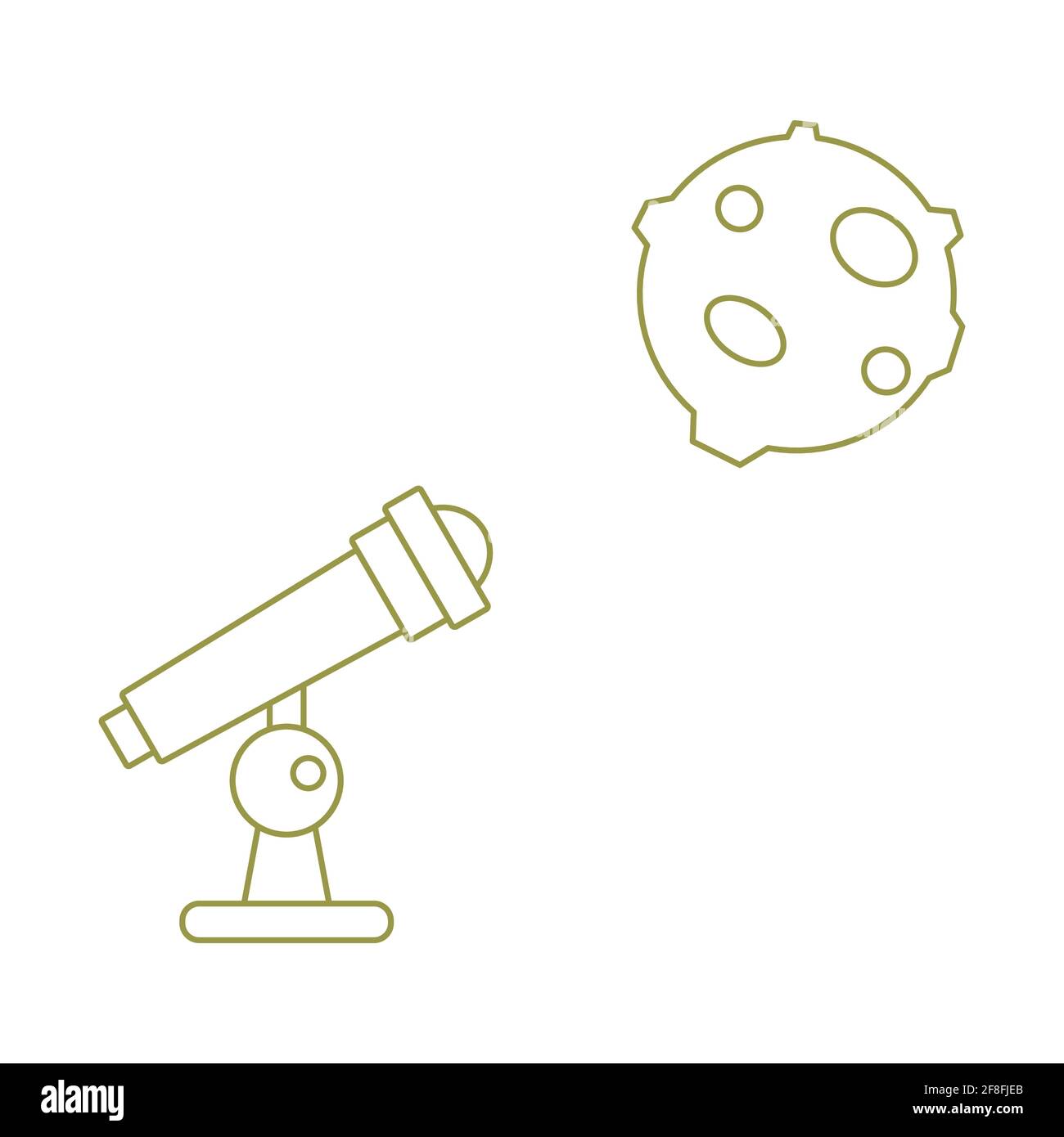 Simple Vector illustration with telescope, planet. Space exploration ...