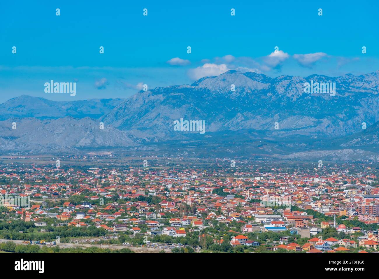 Aerial view of Shkoder from Rozafa castle in Albania Stock Photo - Alamy