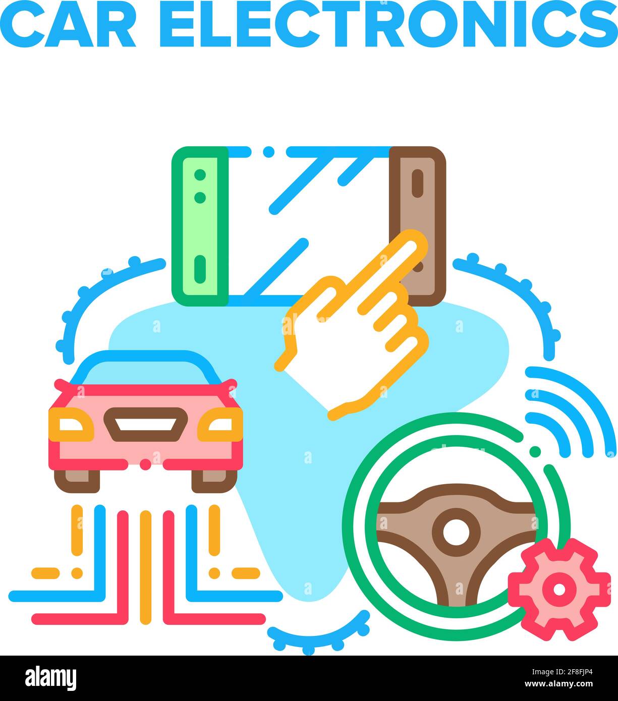 Car audio touch screen Stock Vector Images - Alamy