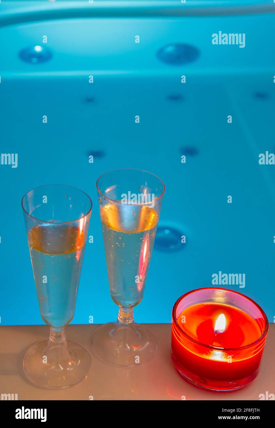 Romantic night in bath tub Stock Photo - Alamy