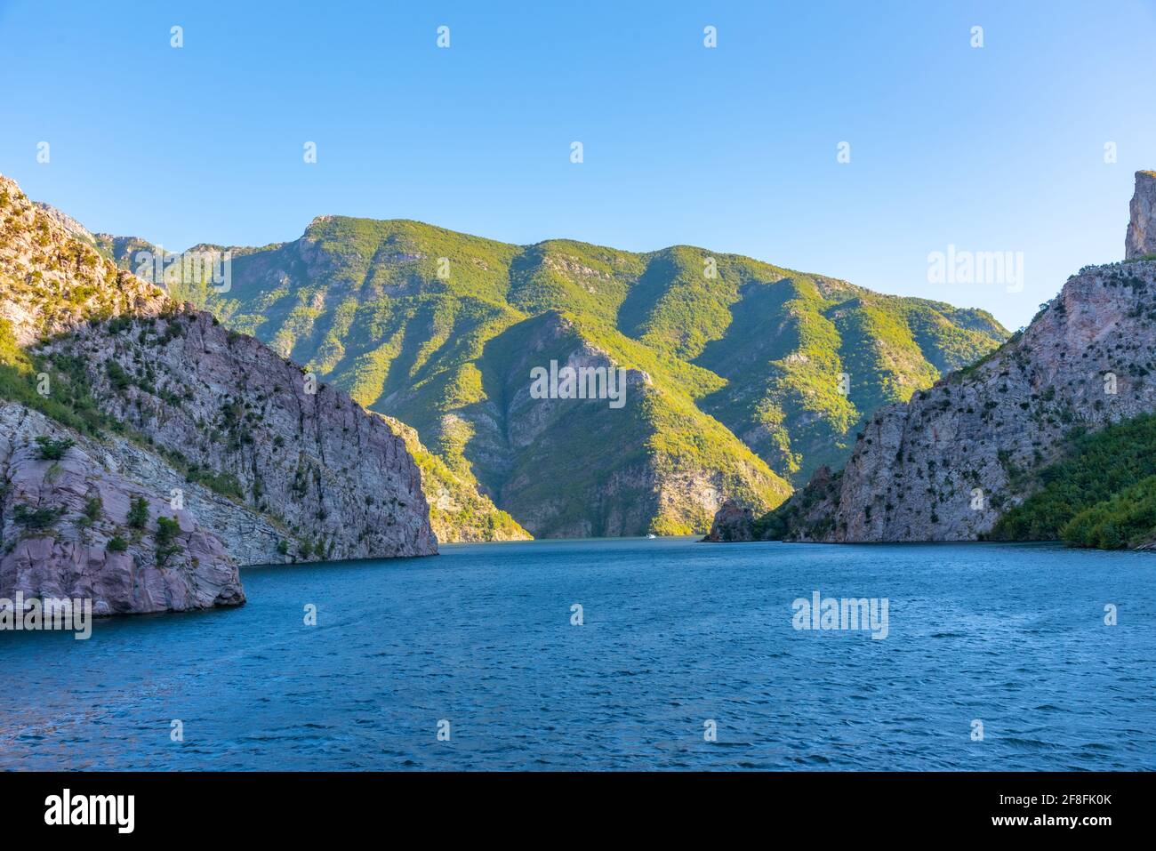 Beautiful landscape of Koman lake in Albania Stock Photo - Alamy