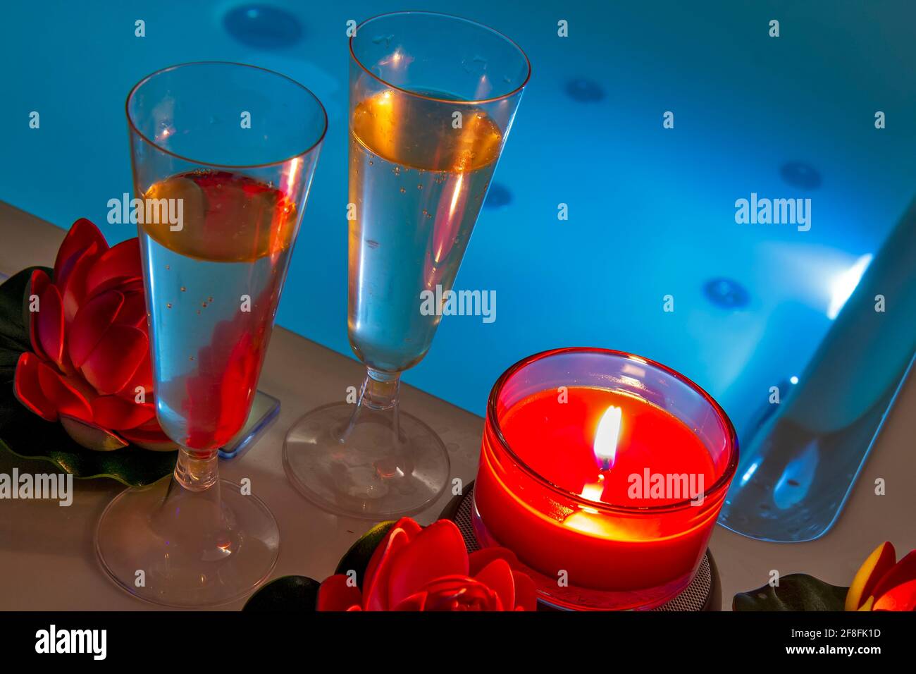 Romantic night in bath tub Stock Photo - Alamy