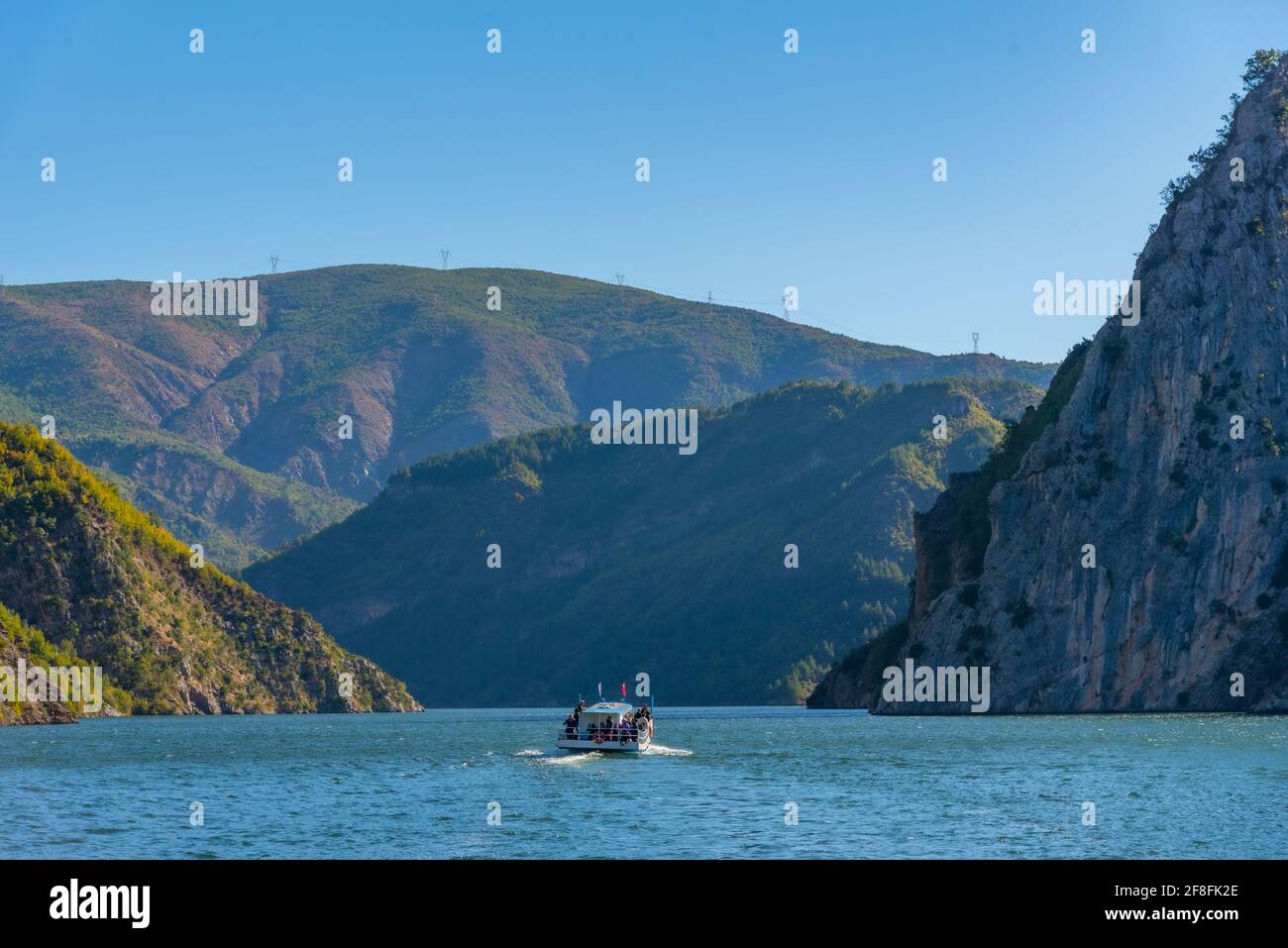 Beautiful landscape of Koman lake in Albania Stock Photo - Alamy