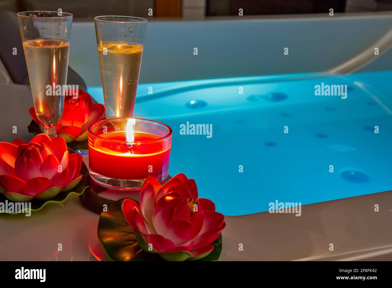 Romantic night in bath tub Stock Photo - Alamy