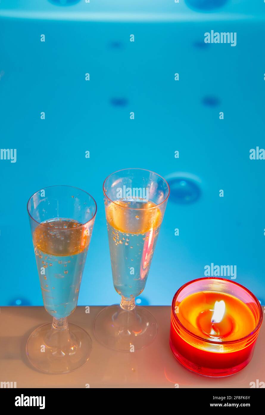 Romantic night in bath tub Stock Photo - Alamy