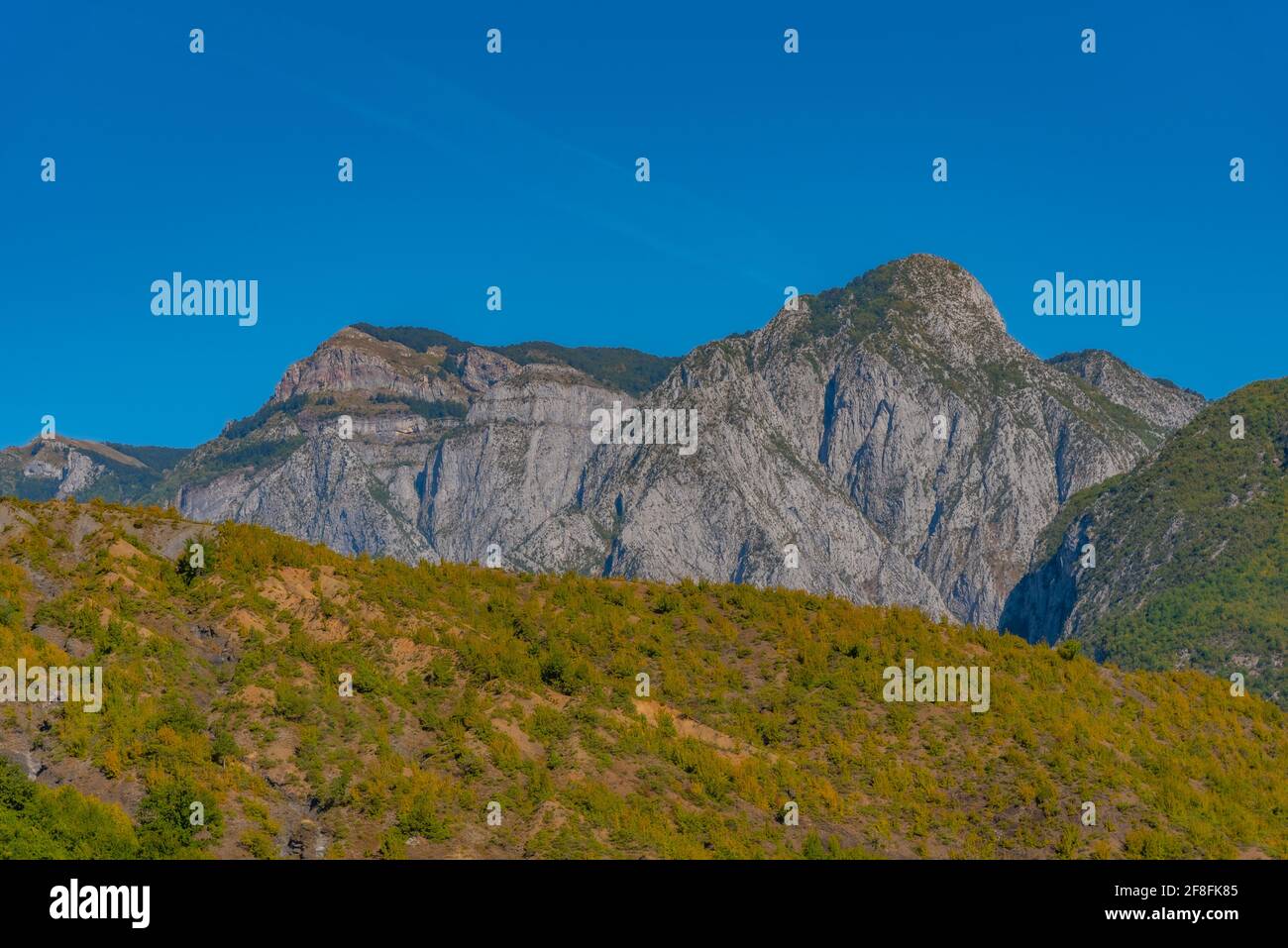 Accursed mountains viewed from Koman lake in Albania Stock Photo - Alamy