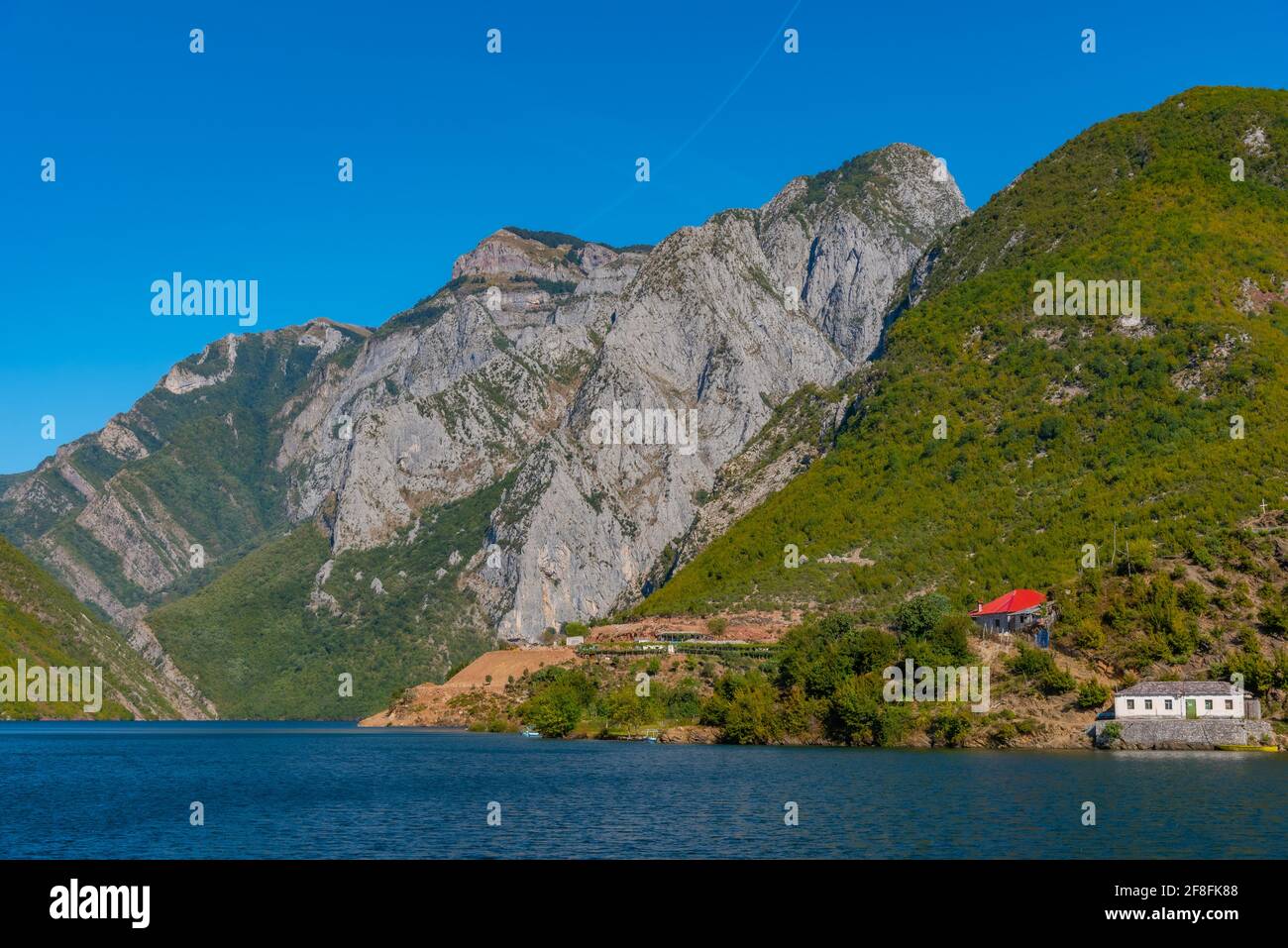 Beautiful landscape of Koman lake in Albania Stock Photo - Alamy