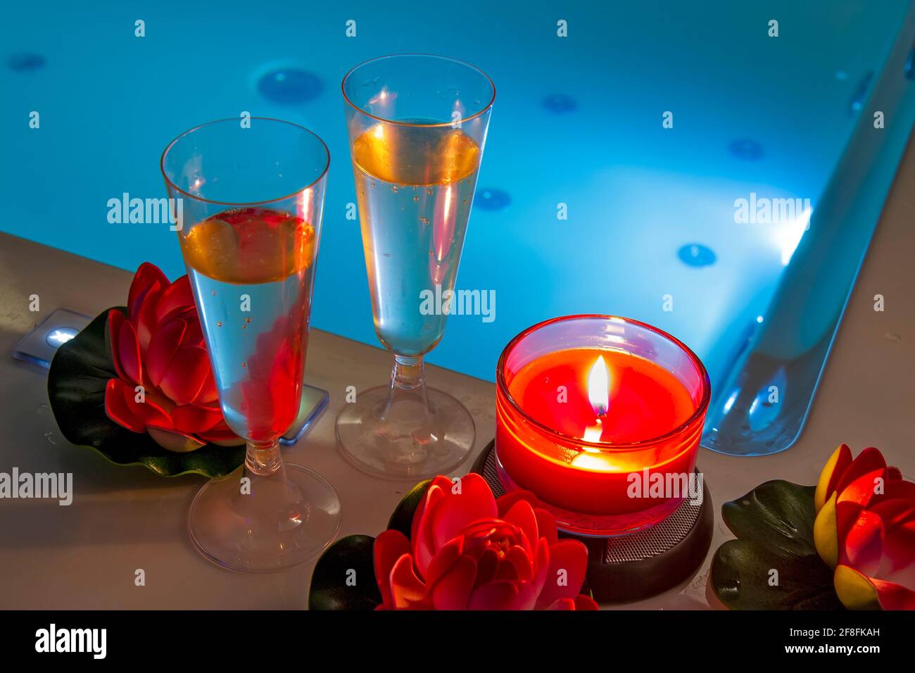 Romantic night in bath tub Stock Photo - Alamy