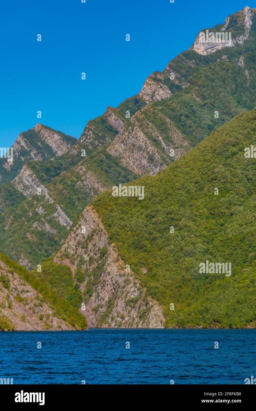 Beautiful landscape of Koman lake in Albania Stock Photo - Alamy