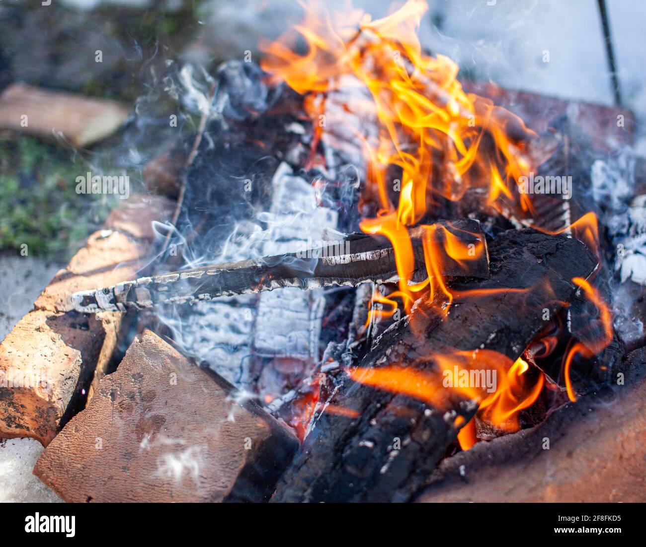 Bonfire on snow hi-res stock photography and images - Alamy
