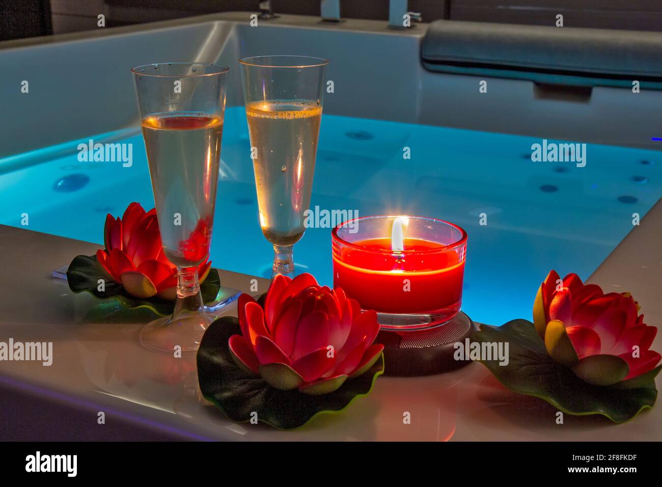 Romantic night in bath tub Stock Photo - Alamy