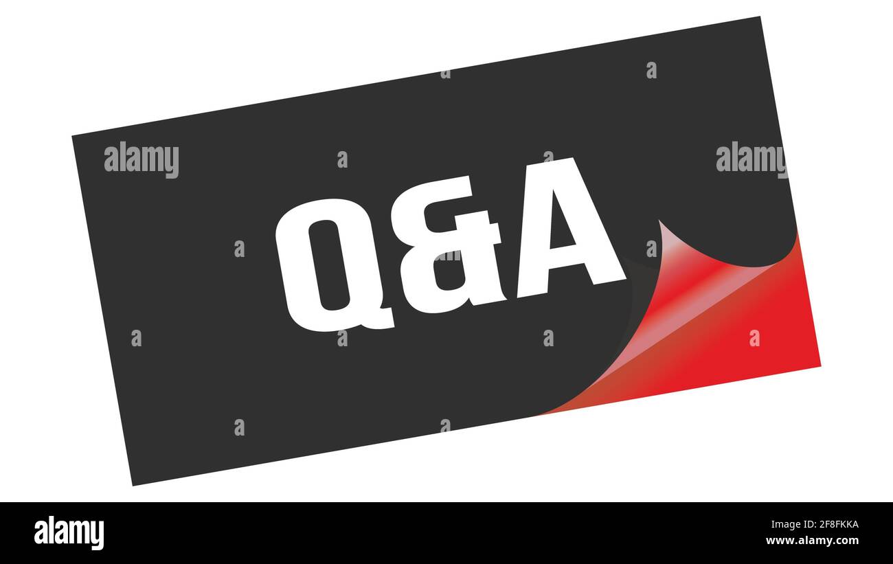 Q&A text written on black red sticker stamp Stock Photo - Alamy