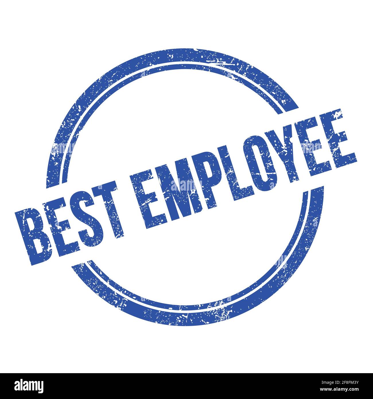 BEST EMPLOYEE text written on blue grungy vintage round stamp Stock ...