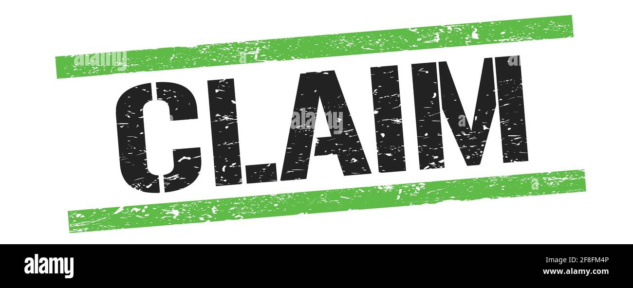 CLAIM text on black green grungy lines stamp sign Stock Photo - Alamy