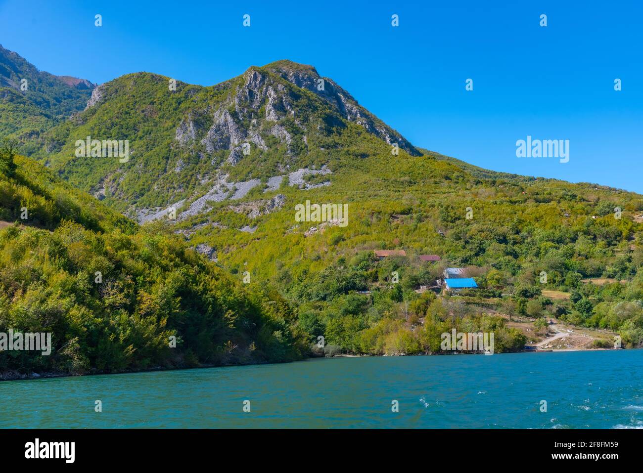Beautiful landscape of Koman lake in Albania Stock Photo - Alamy