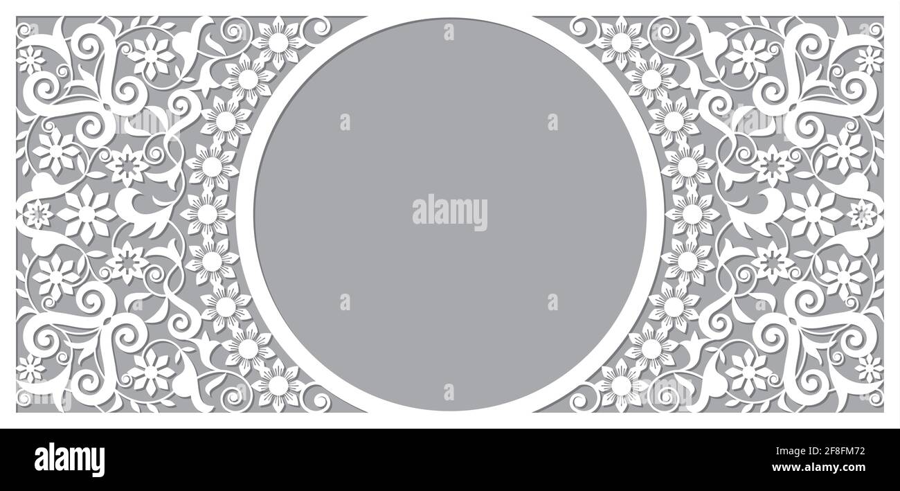 Moroccan vector openwork frame and border greeting card design in ...