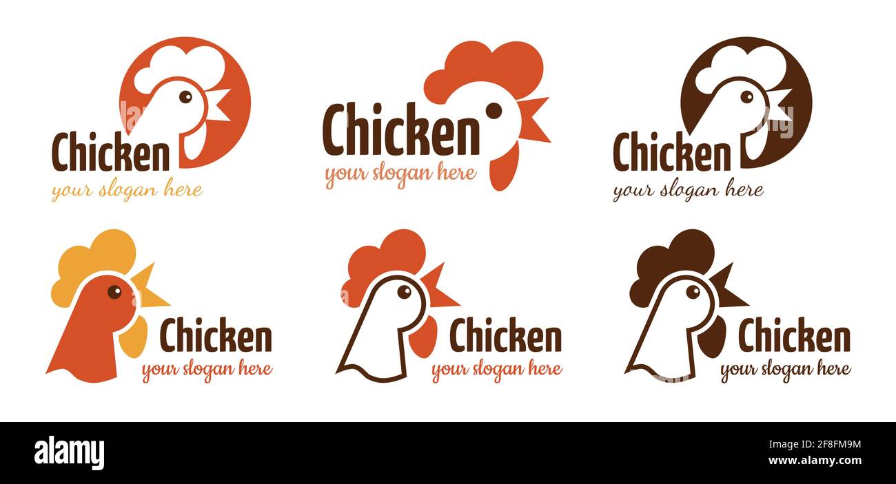 Set of logotypes. Chicken logo in different design. Vector print ...