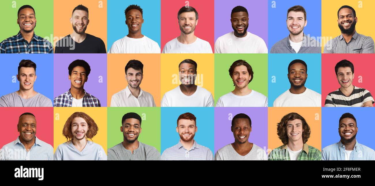 Human face collage of diverse man hi-res stock photography and images ...