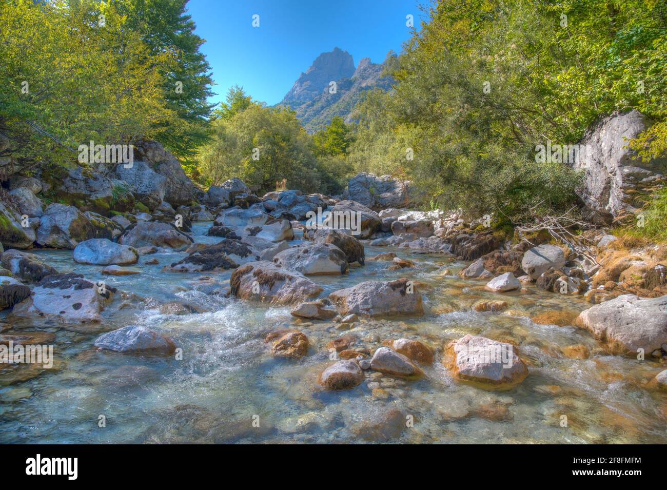 Valbona river surrounded by splendid nature in Albania Stock Photo - Alamy