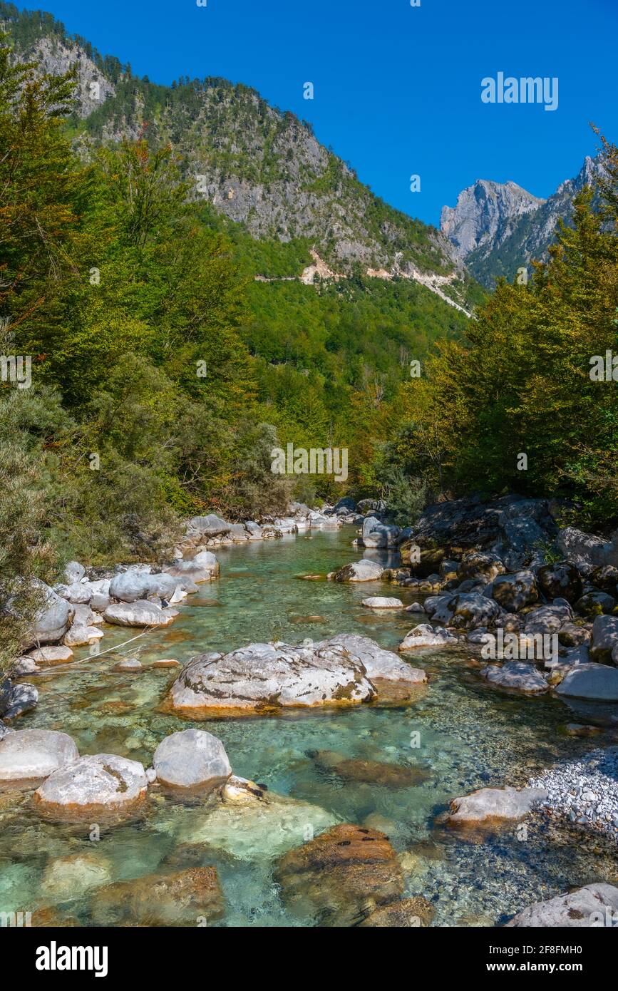 Valbona river surrounded by splendid nature in Albania Stock Photo - Alamy