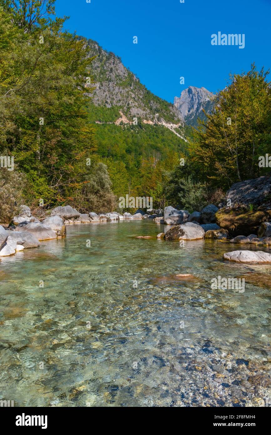 Valbona river surrounded by splendid nature in Albania Stock Photo - Alamy
