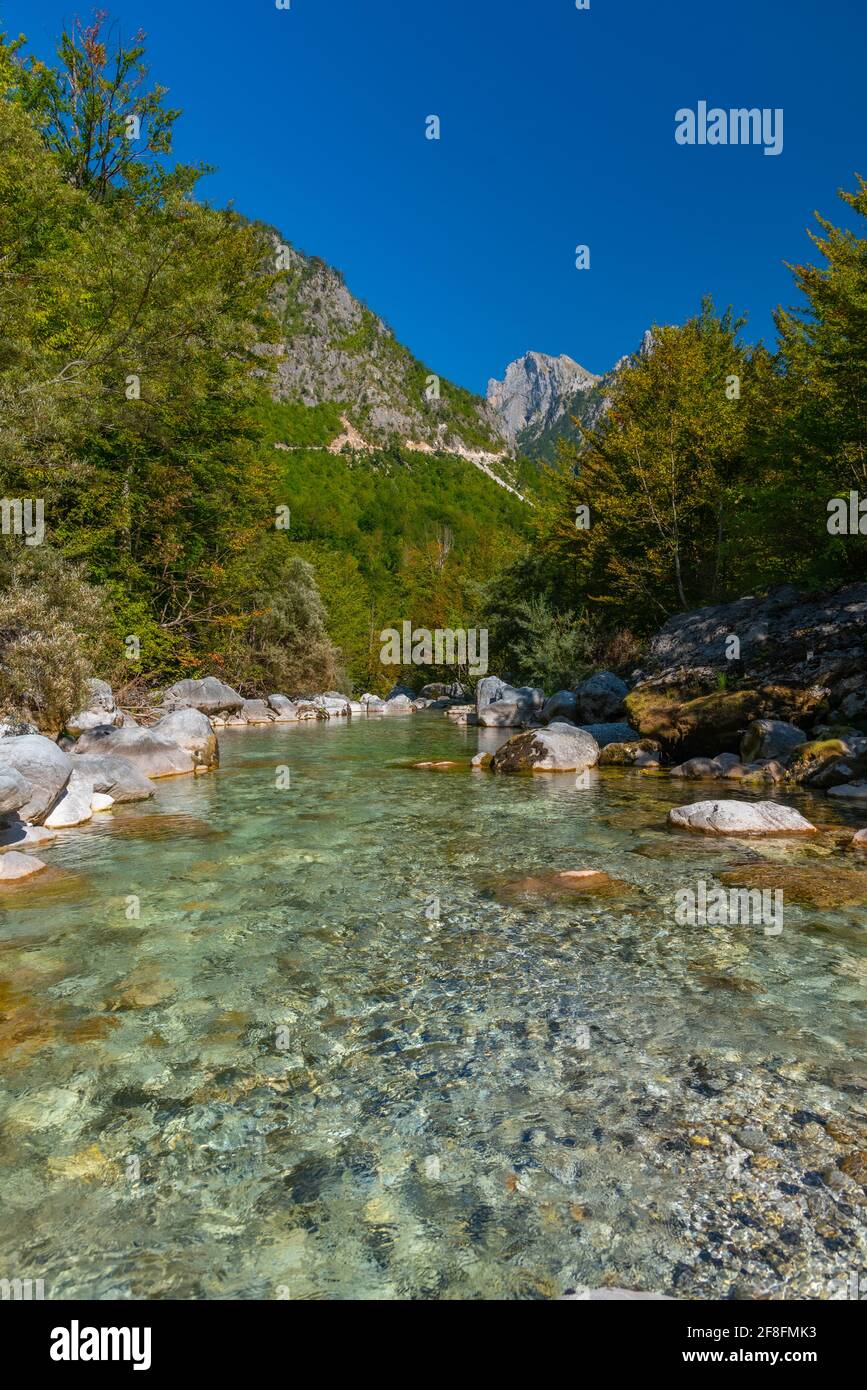 Valbona river surrounded by splendid nature in Albania Stock Photo - Alamy