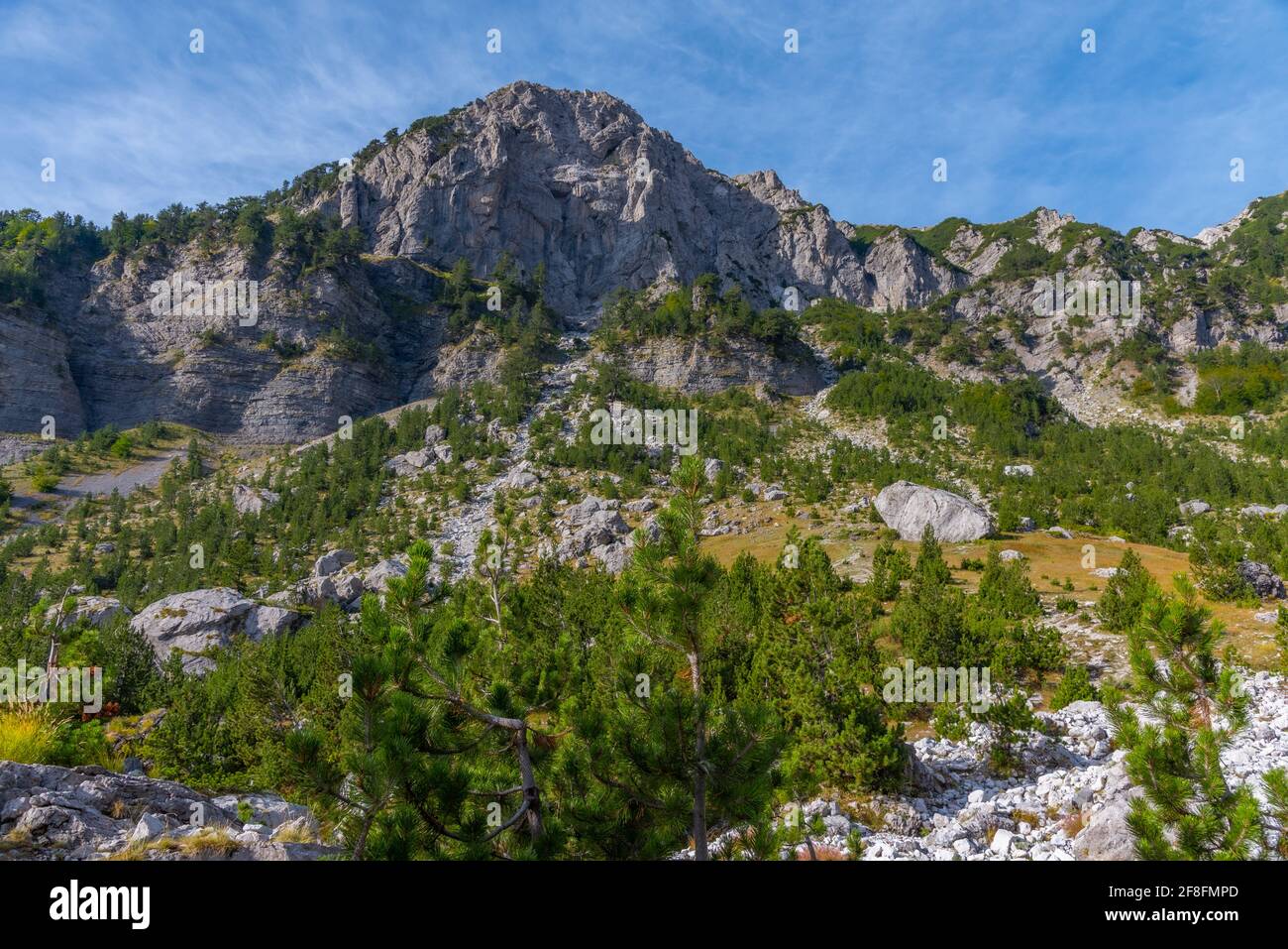 Beautiful landscape of Accursed Mountains viewed from Valbona-Theth ...