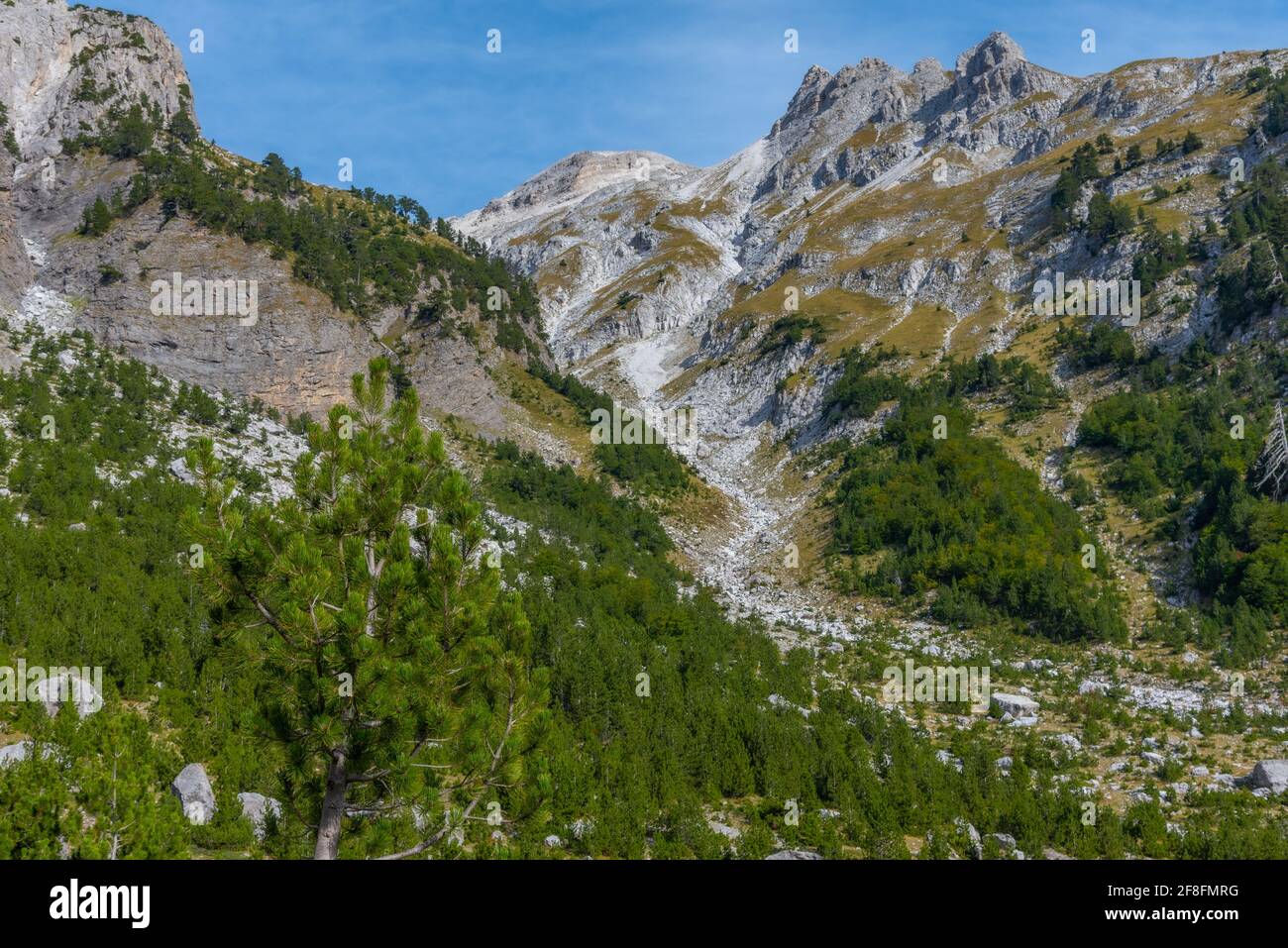 Beautiful landscape of Accursed Mountains viewed from Valbona-Theth ...