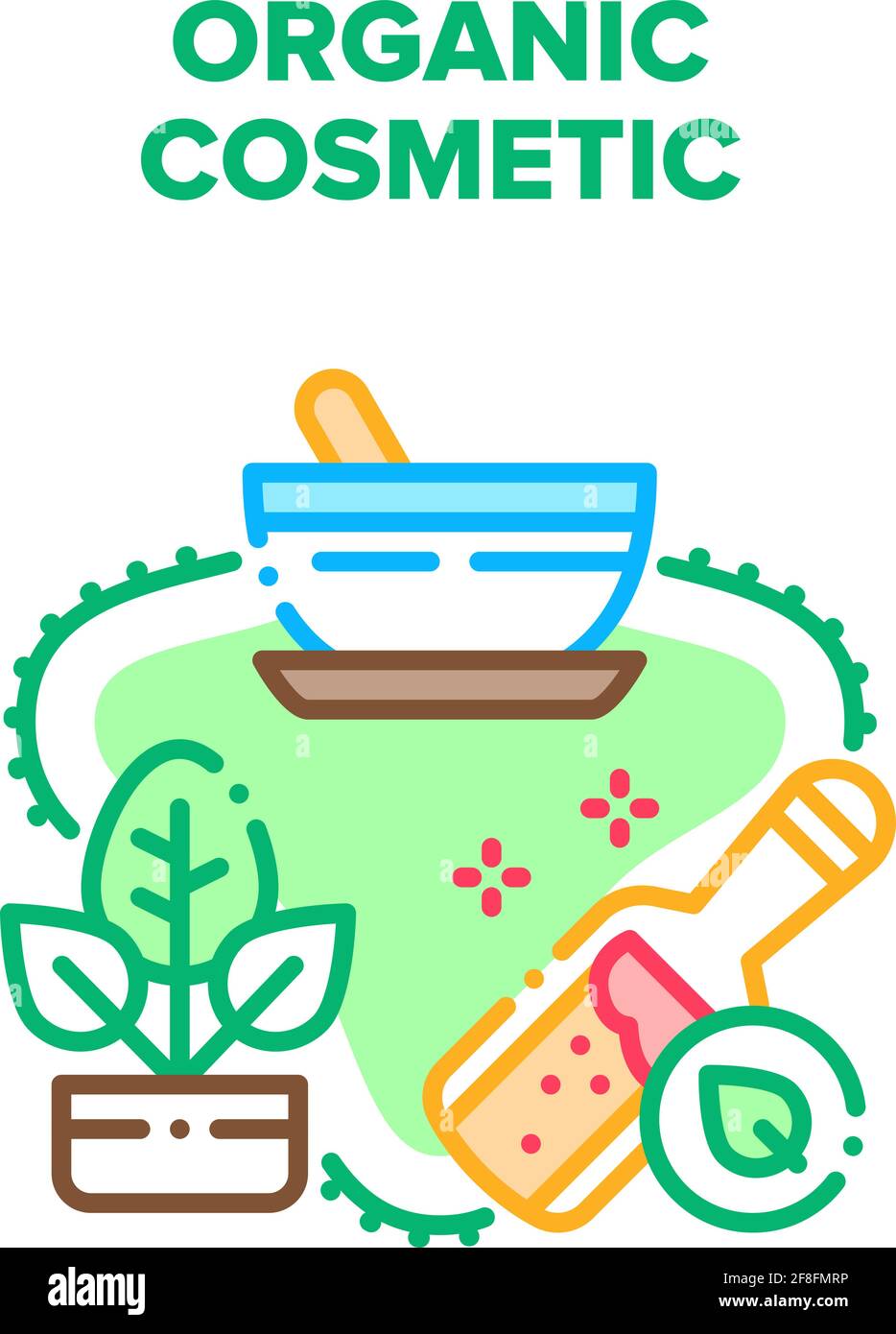 Organic Cosmetic Vector Concept Color Illustration Stock Vector Image ...