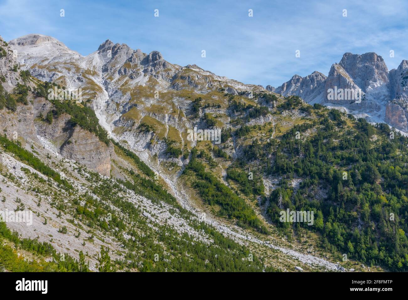 Beautiful landscape of Accursed Mountains viewed from Valbona-Theth ...