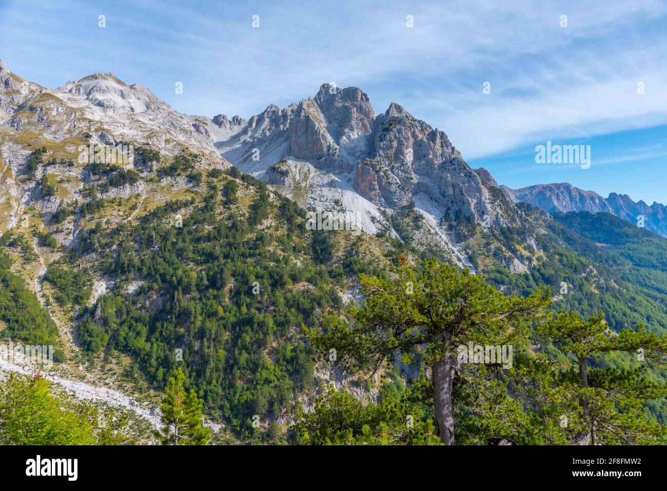 Beautiful landscape of Accursed Mountains viewed from Valbona-Theth ...